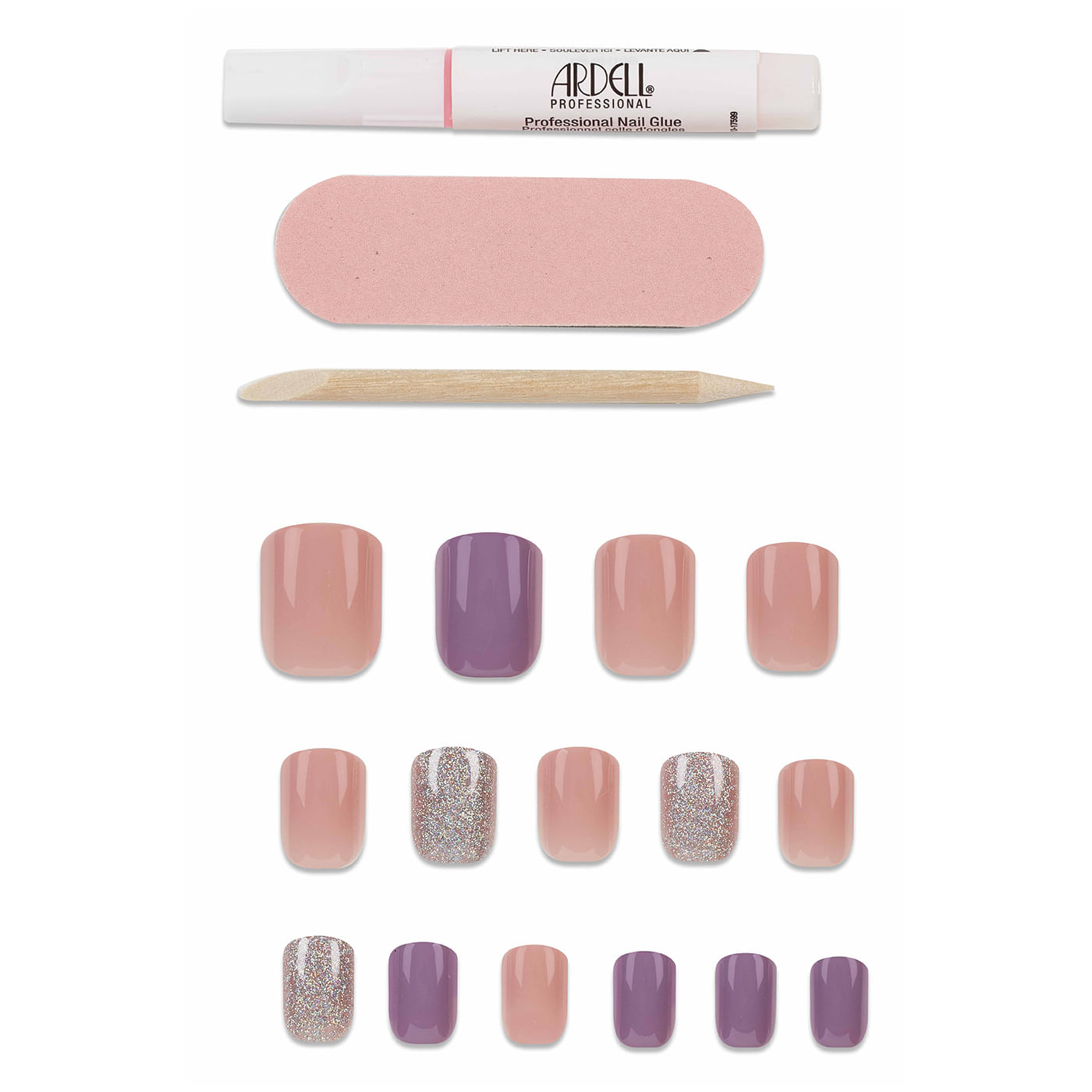 Uñas Postizas Pastel Pink & Purple - @SallyBeauty